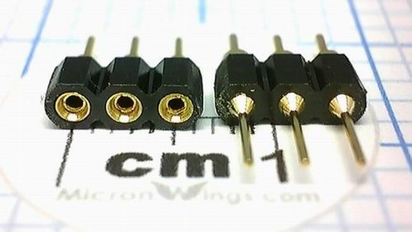 Micro Connectors 2.5mm Round 3 Pin Straight Gold – MicronWings