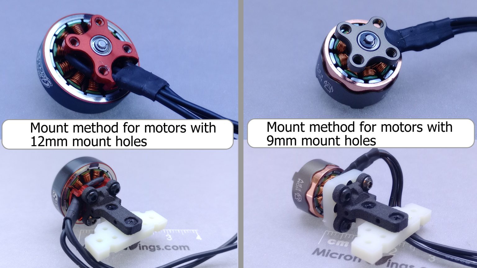 Motor Mount Adapter 9mm and 12mm with Base – MicronWings
